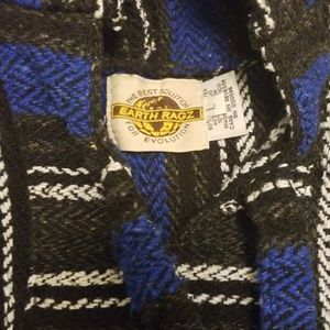 Earth Ragz | Shirts | Earth Ragz Blue Yellow Poncho Sz Large | Poshmark
